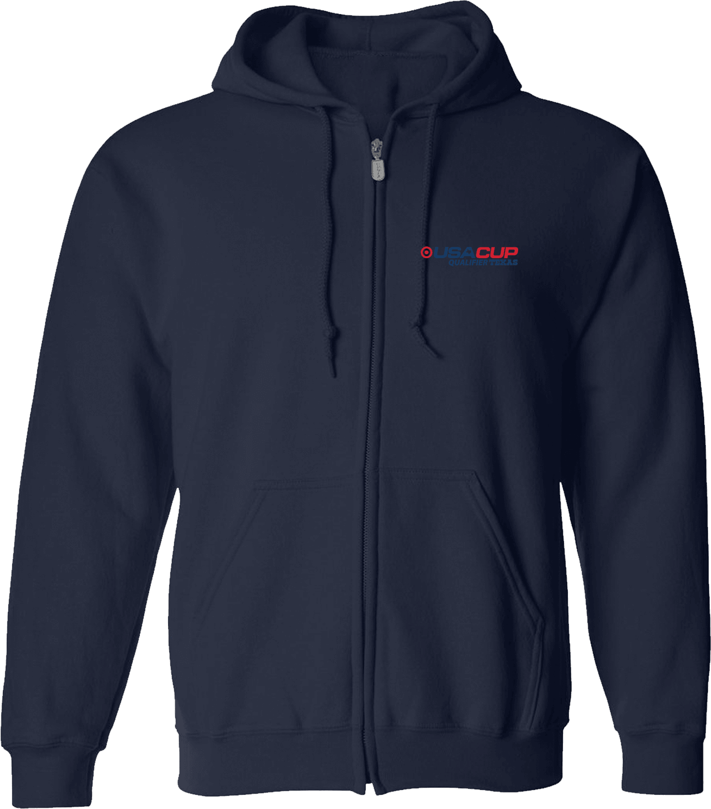 Full Zip Hoodies - USA CUP Qualifier Texas 2026 - horizontal red and b ...