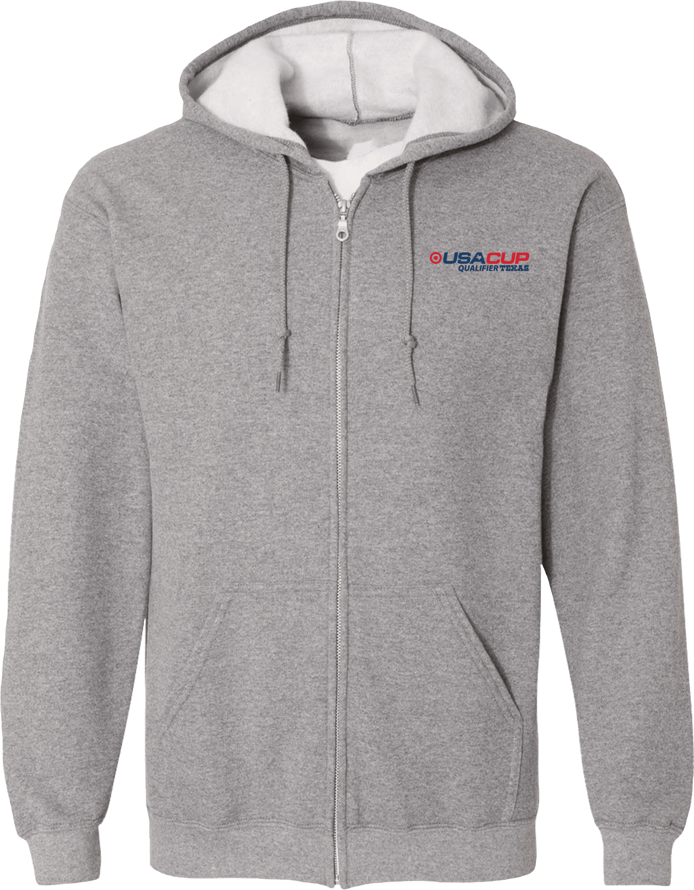 Full Zip Hoodies - USA CUP Qualifier Texas 2026 - horizontal red and b ...